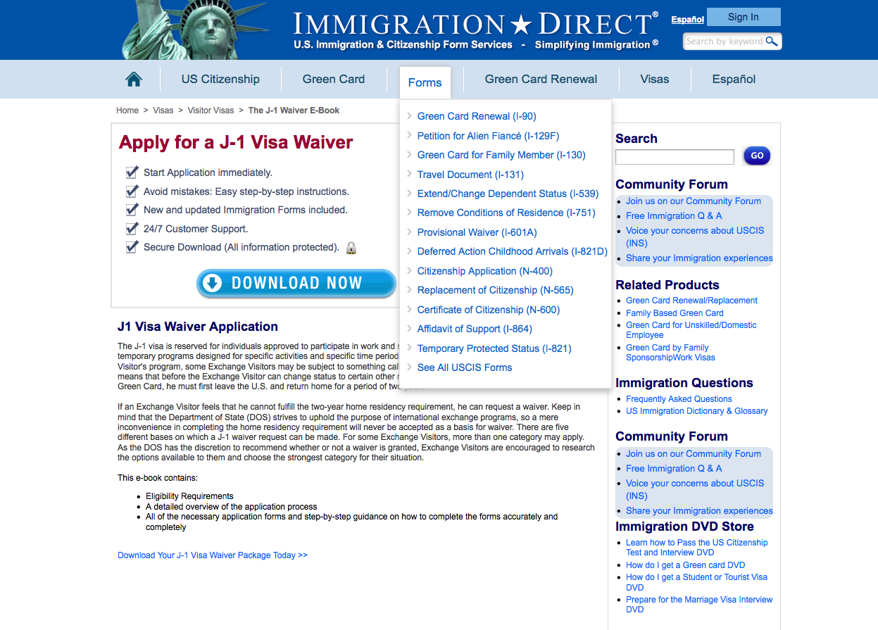 Legal Forms Respository: Immigration Direct – Legal Design Lab