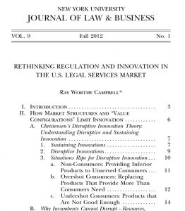 Rethinking Regulation & Innovation in the U.S. Legal Services Market by ...
